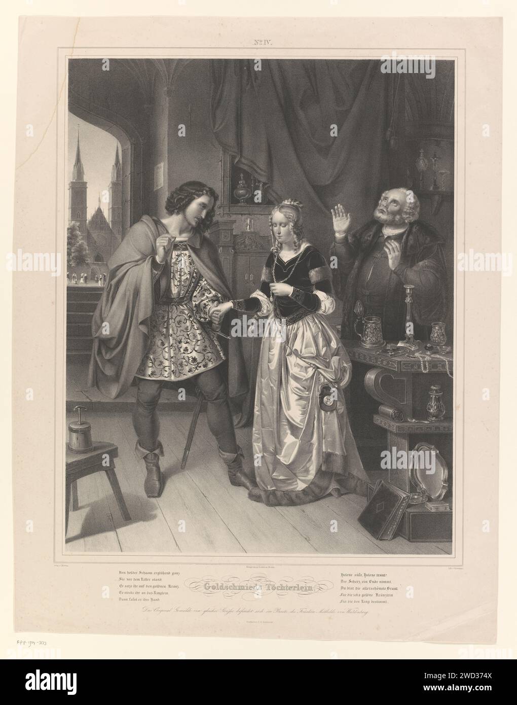 Man asks the hand of a woman, Ernst Friedrich Oldermann, After Wilhelm ...