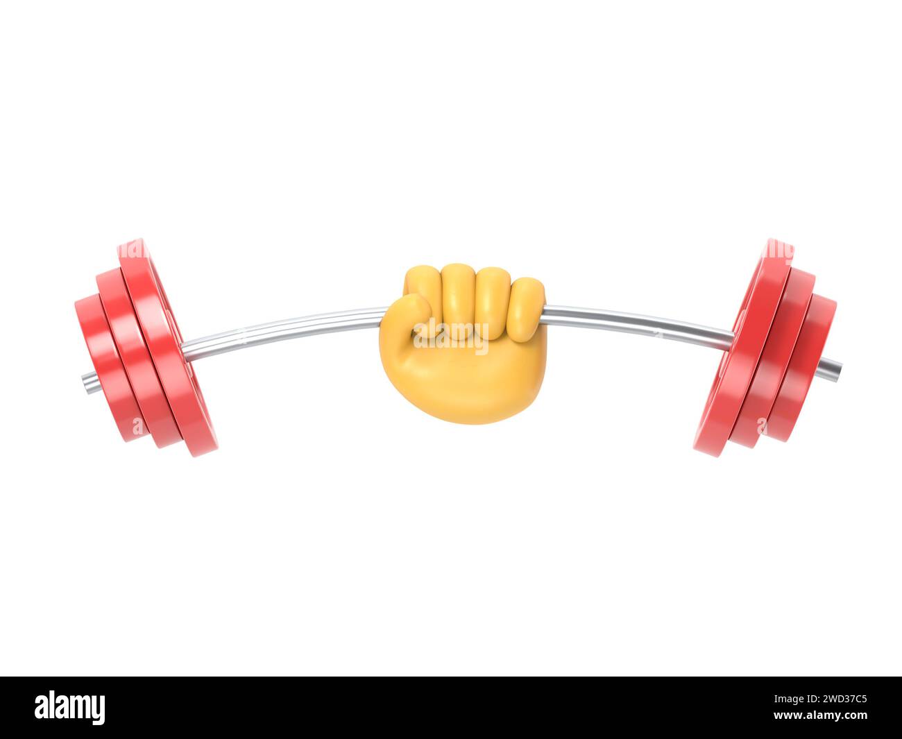 Strong concept. Barbell in hands icon. Hand of man holding a dumbbell ...