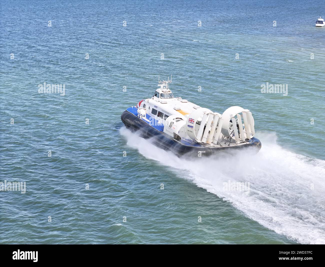 Isle of Wight Hovercraft ferry UK drone,aeria Stock Photo - Alamy