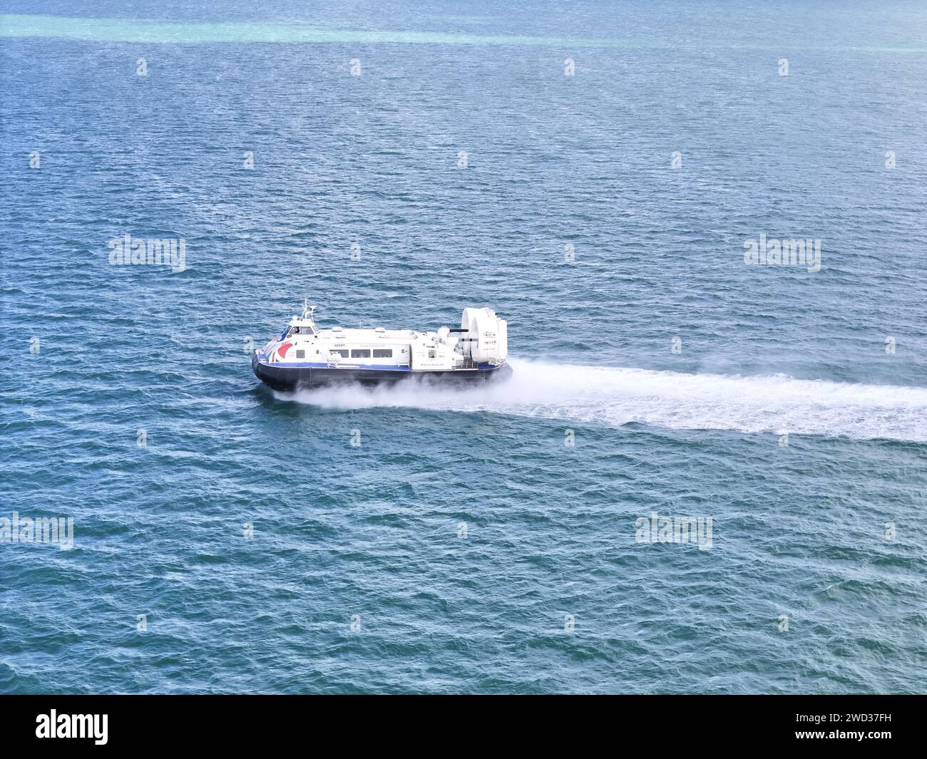 Isle of Wight Hovercraft ferry UK drone,aeria Stock Photo - Alamy