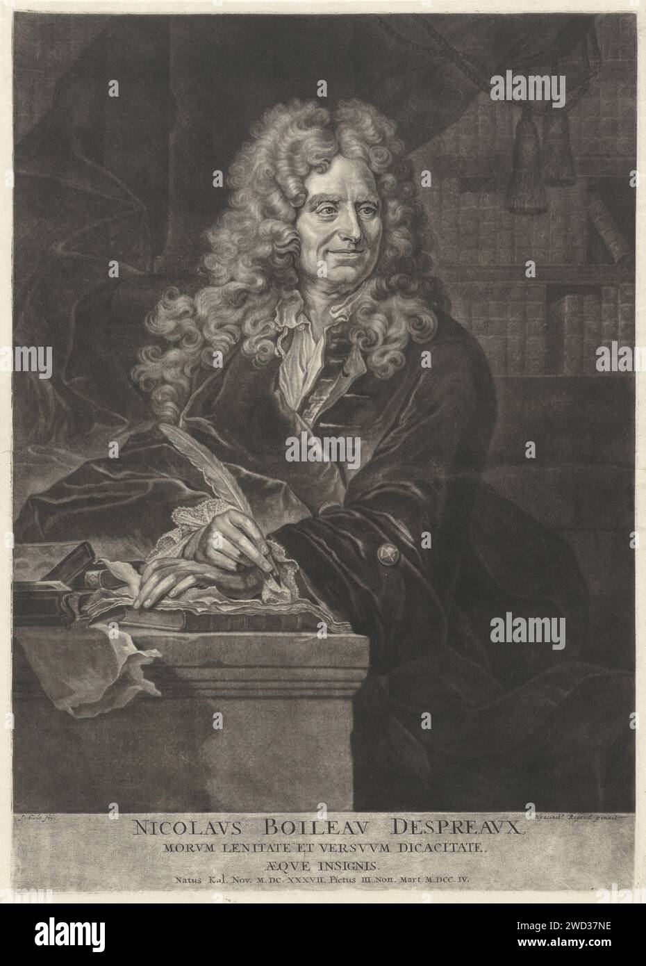 Portret van Nicolas Boileau-Despréaux, Jacob Gole, After Hyacinthe ...