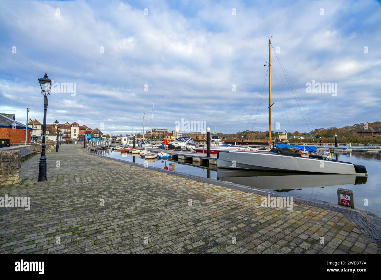 Lymington Harbour marina, Lymington, Hampshire, England, UK Stock Photo ...