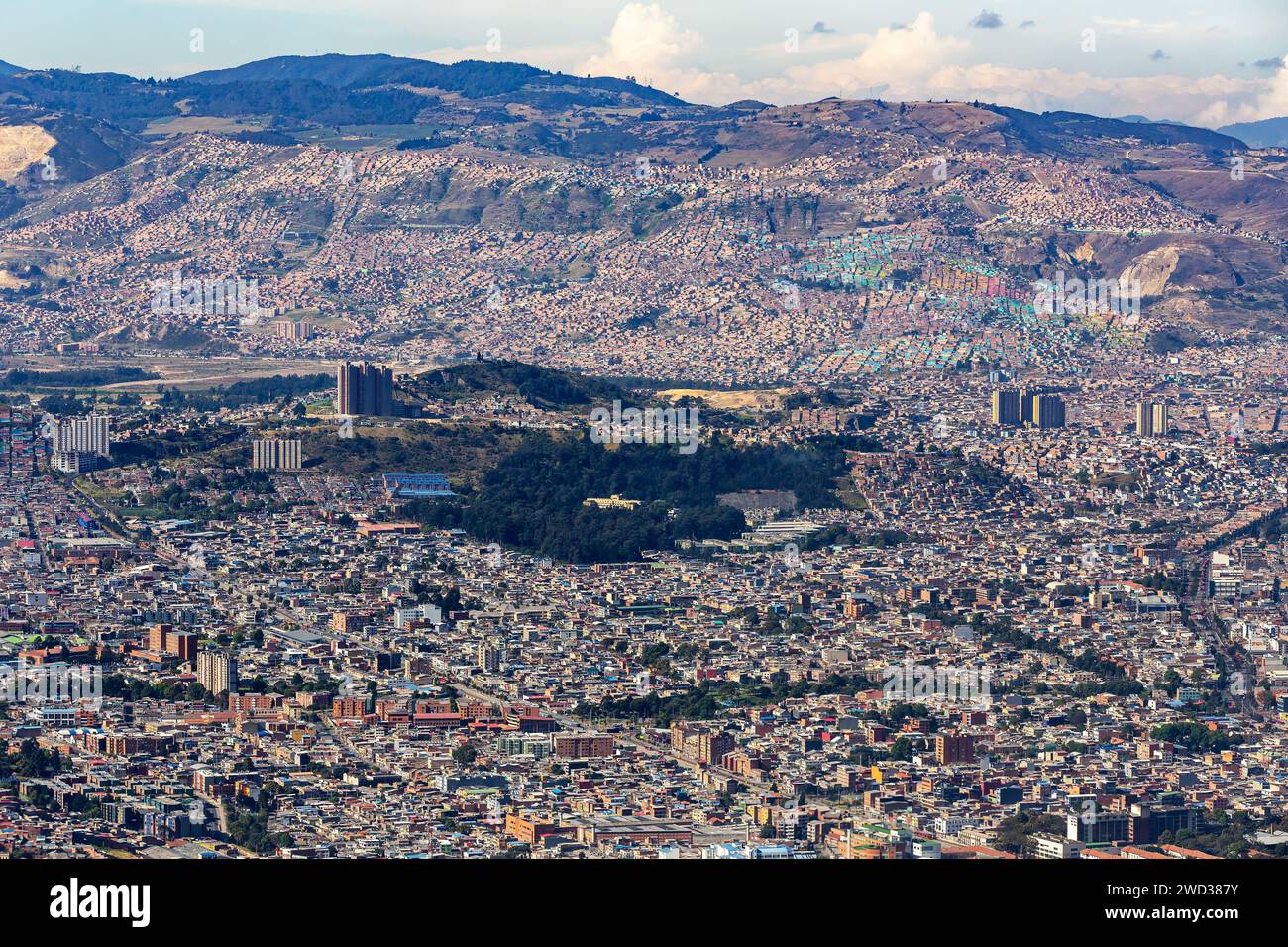 Cityscape of Bogota, view from Cerro Monserrate hill. Distrito Capital ...