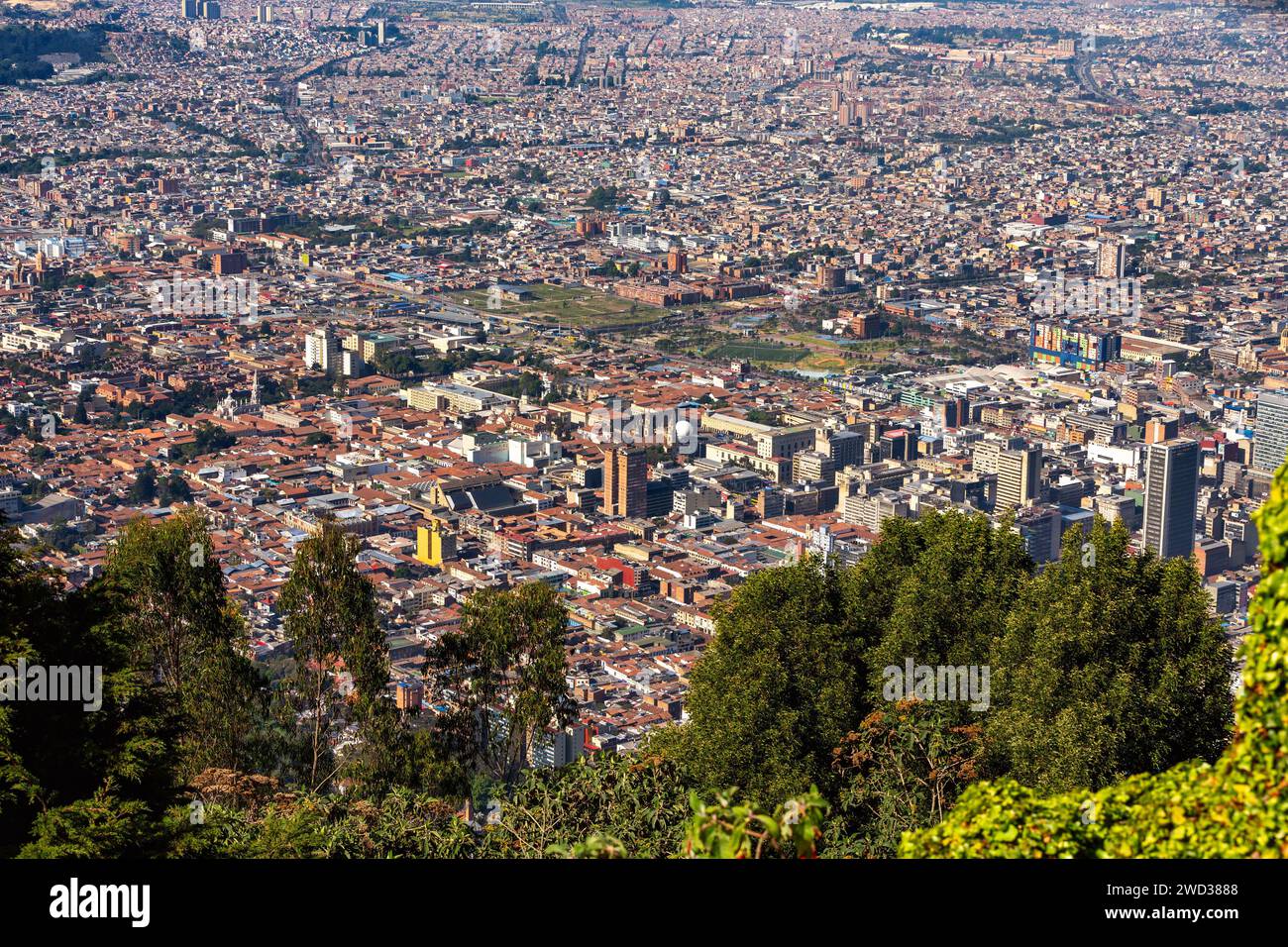 Cityscape of Bogota, view from Cerro Monserrate hill. Distrito Capital ...