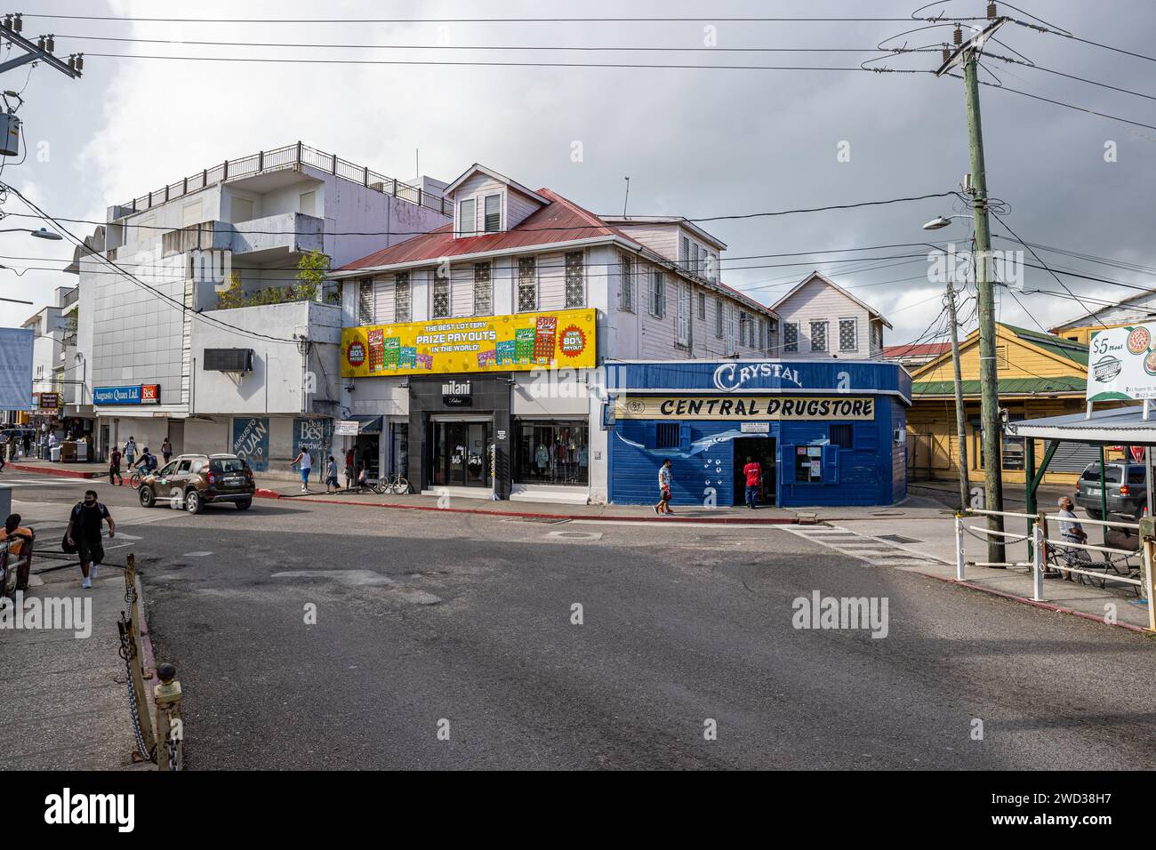 Belize, Belize City, Downtown view Stock Photo - Alamy