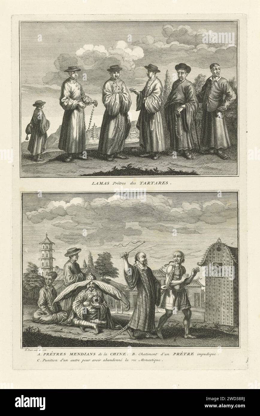 Tatar and Chinese priests, Bernard Picart (workshop of), 1728 print ...