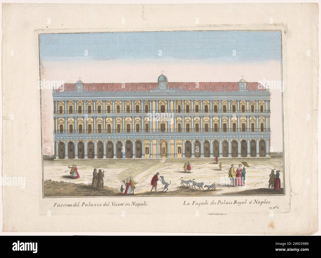 View of the Palazzo Reale in Naples, family Remondini (Attributed to ...