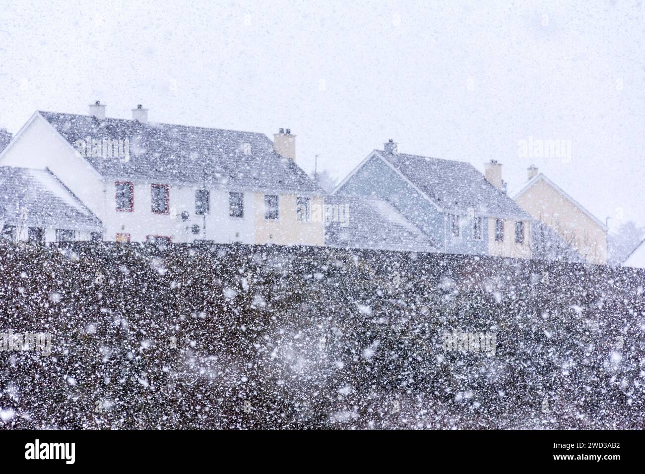 Ardara, County Donegal, Ireland weather. 18/01/2024. Snow weather Stock ...