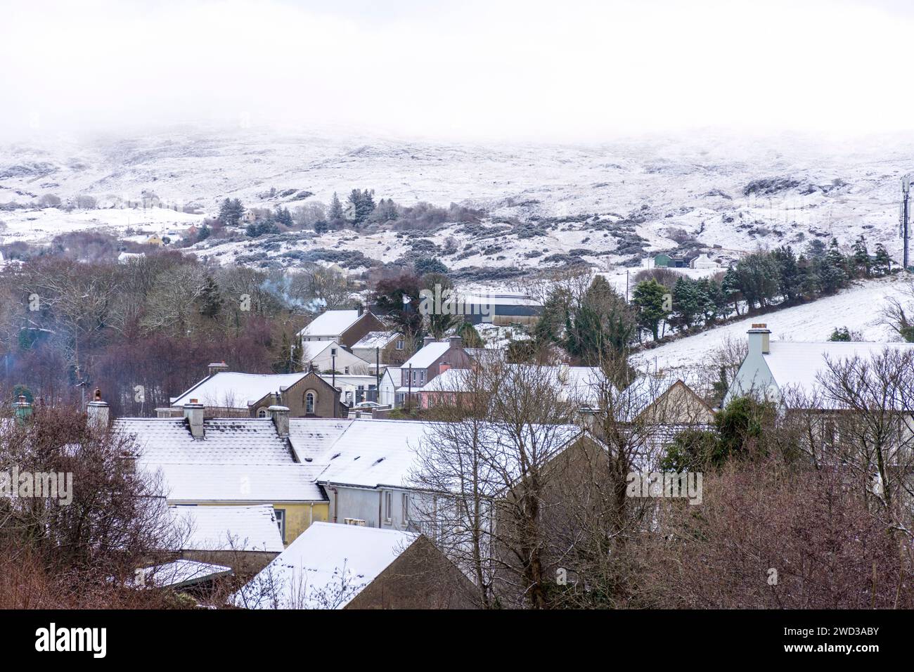 Ardara, County Donegal, Ireland weather. 18/01/2024. Snow weather Stock ...