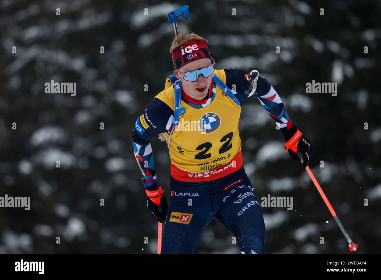 Norway's Johannes Thingnes Boe competes during a Biathlon, men's World ...