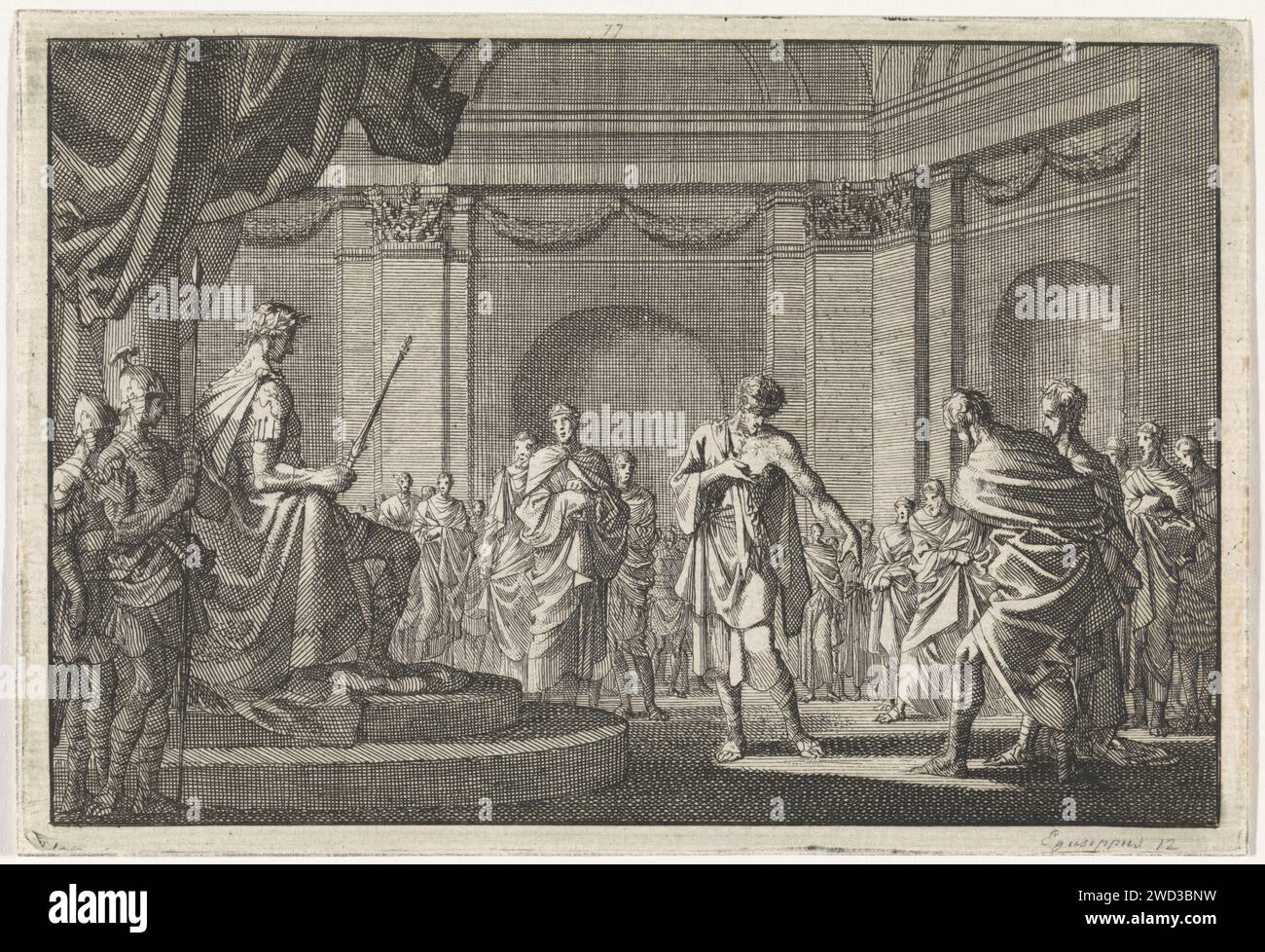 Antipater shows Caesar his wounds, Jan Luyken, 1704 print Amsterdam ...