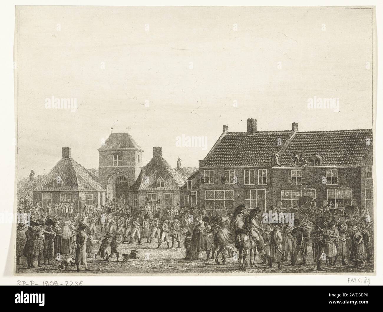 French troops enter Breda, 1793, Joannes Bemme, After Dirk Langendijk ...