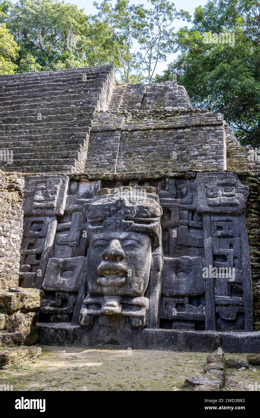 Belize, Lamanai, Maya Ruins, The Mask Temple Stock Photo - Alamy
