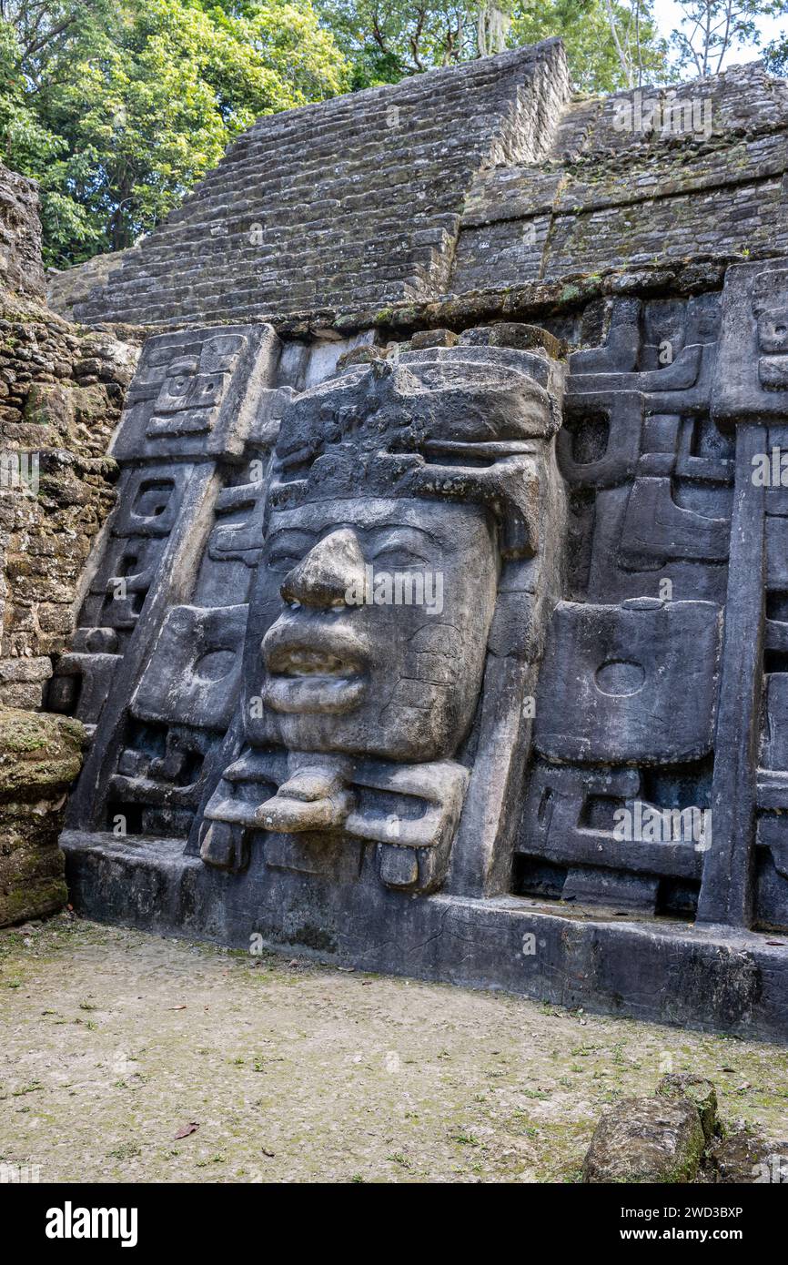 Belize, Lamanai, Maya Ruins, The Mask Temple Stock Photo - Alamy