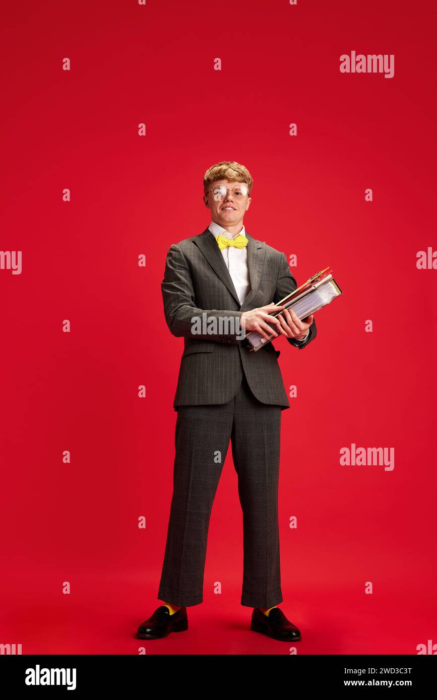Personal assistance. Young guy, employee standing in formal wear ...
