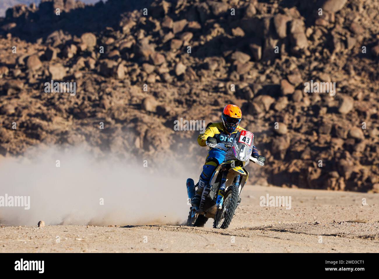 43 ENGEL Milan (cze), Orio - Moto Racing Groupe, Moto, action during the Stage 11 of the Dakar ...