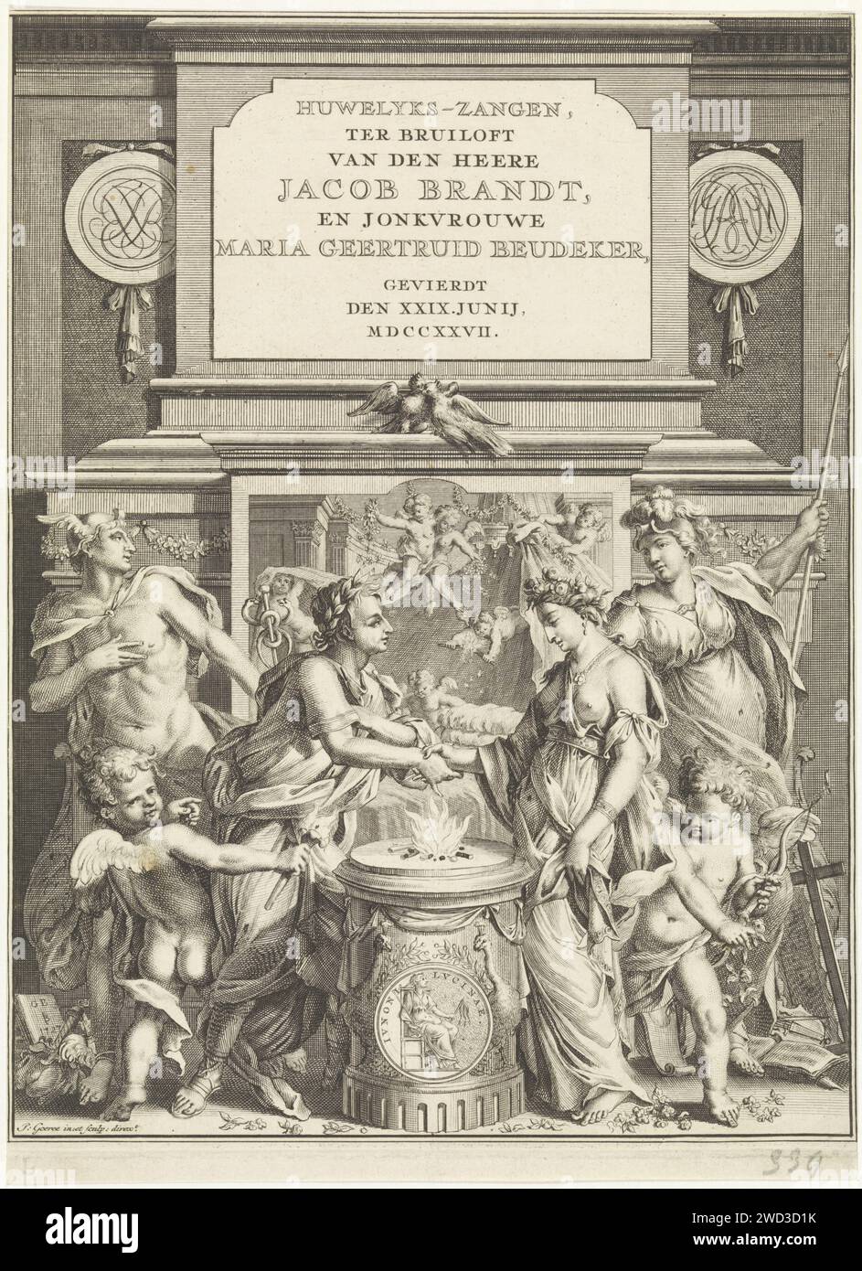 Allegory on the marriage commitment between Jacob Brandt and Maria ...