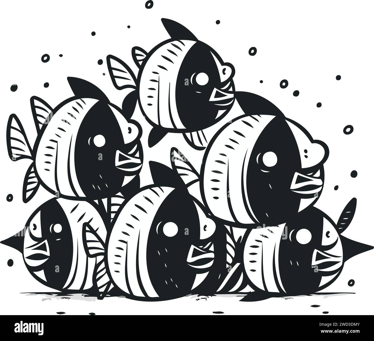 Cute hand drawn doodle cartoon fish. Vector illustration Stock Vector ...