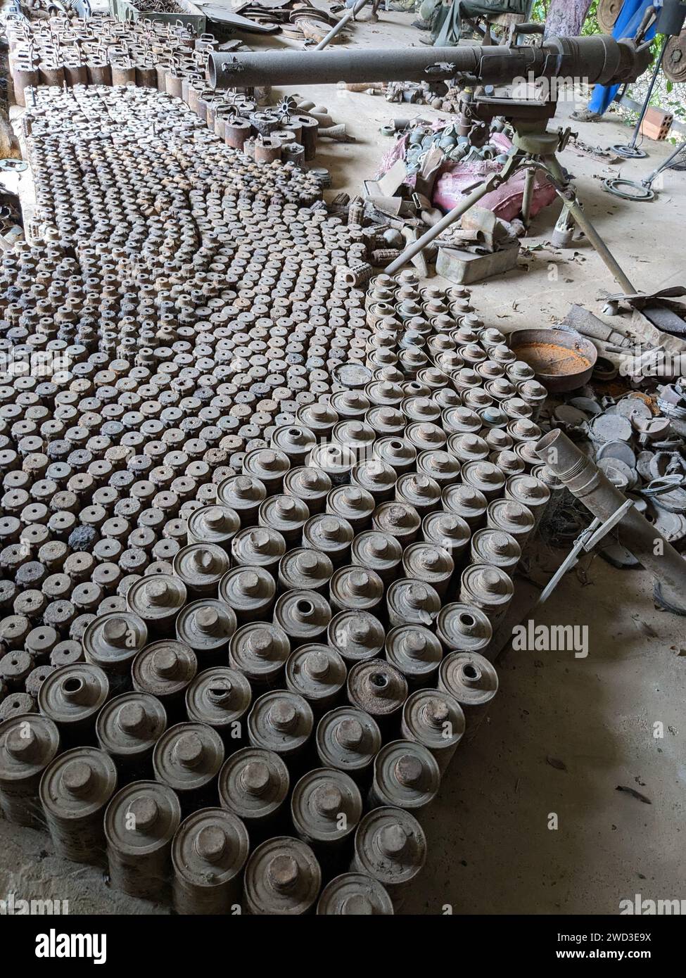 unexploded land mines and cluster bombs remains picked up all around ...