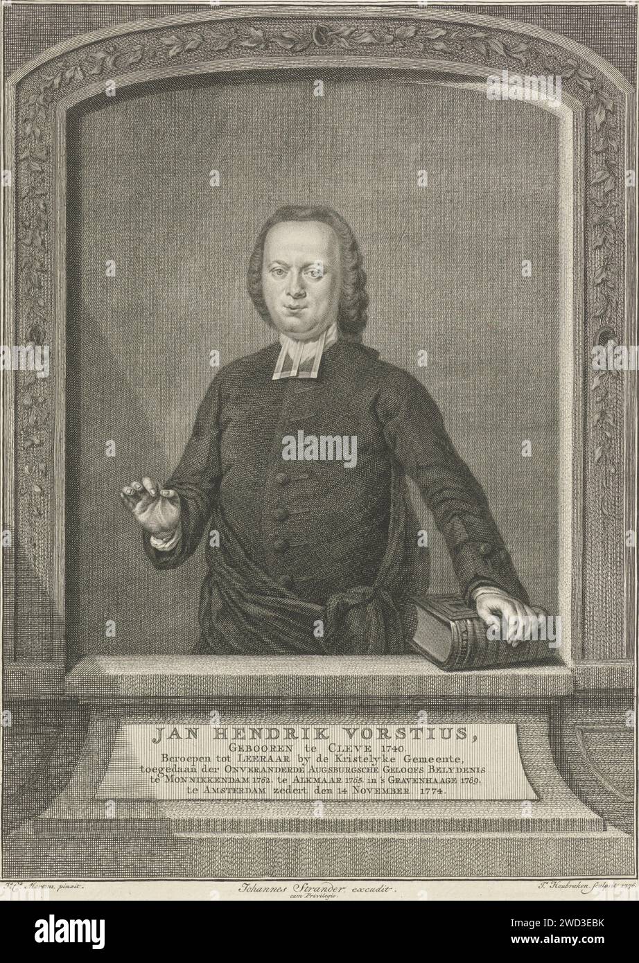 Portrait of Jan Hendrik Vorstius, Jacob Houbraken, after Johannes ...