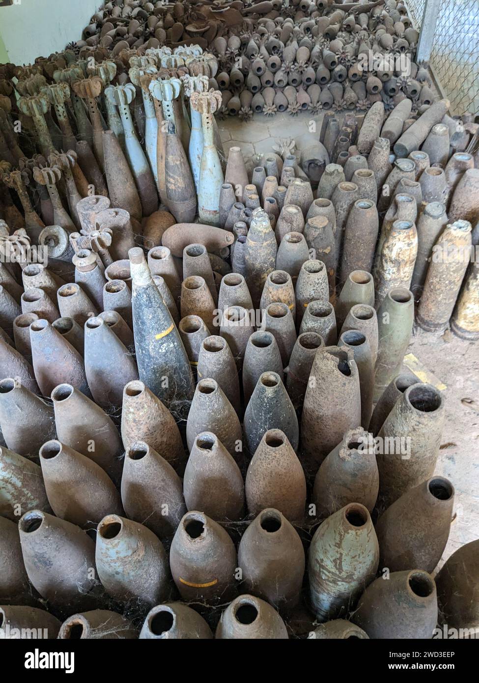 unexploded land mines and cluster bombs remains picked up all around ...
