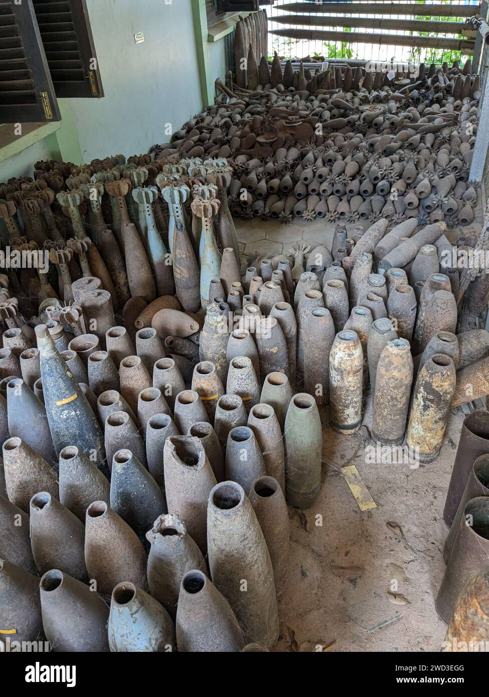 unexploded land mines and cluster bombs remains picked up all around ...