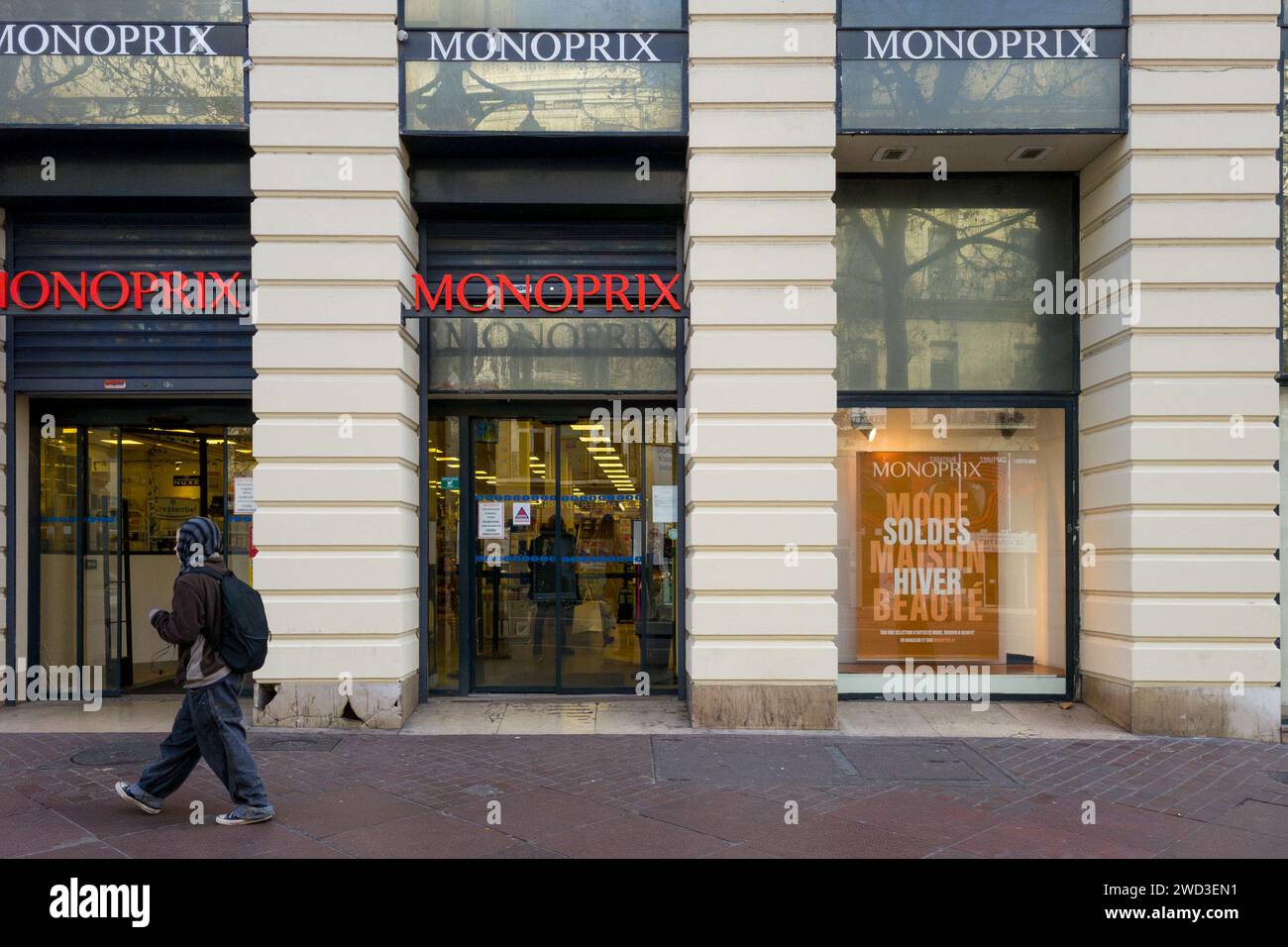Marseille, France. 16th Jan, 2024. The facade of a Monoprix shop in the centre of Marseille ...
