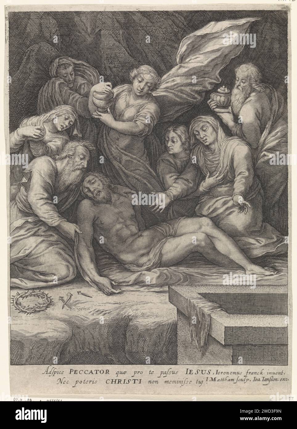 Preparation for the burial of Christ, Jacob Matham, After Hieronymus ...