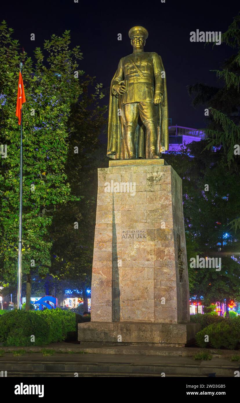 Monument to Mustafa Kemal Ataturk at Trabzon Meydan park in Trabzon ...
