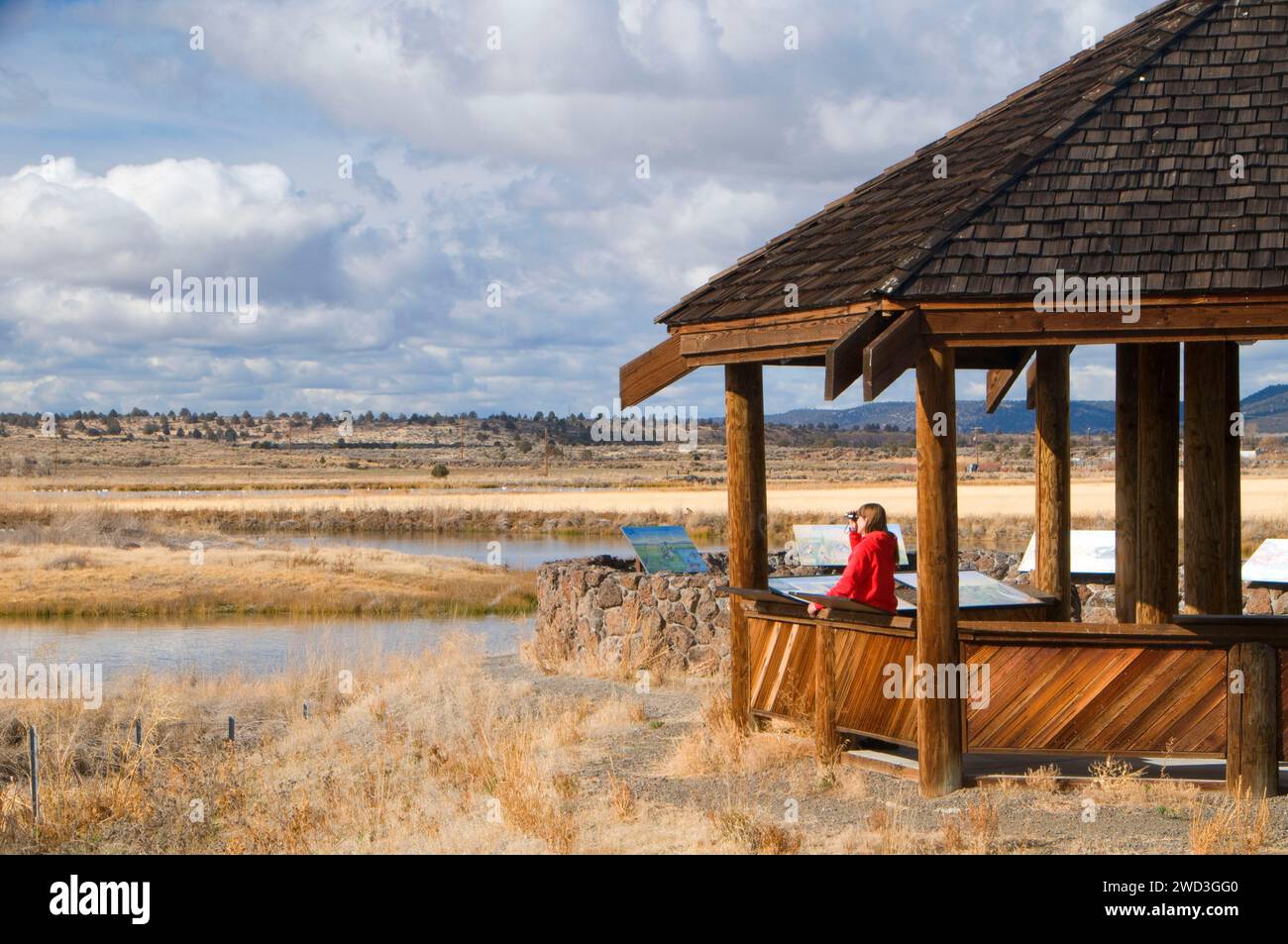 Wildlife viewing shelter, Modoc National Wildlife Refuge, California ...