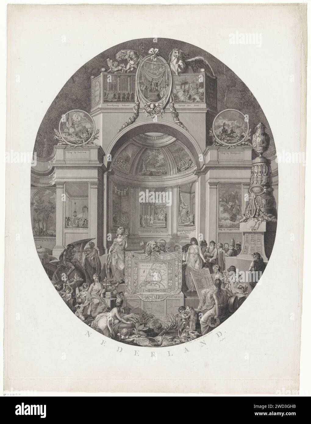 Allegory on the glorious history of the Netherlands, Willem Kok, 1790 ...