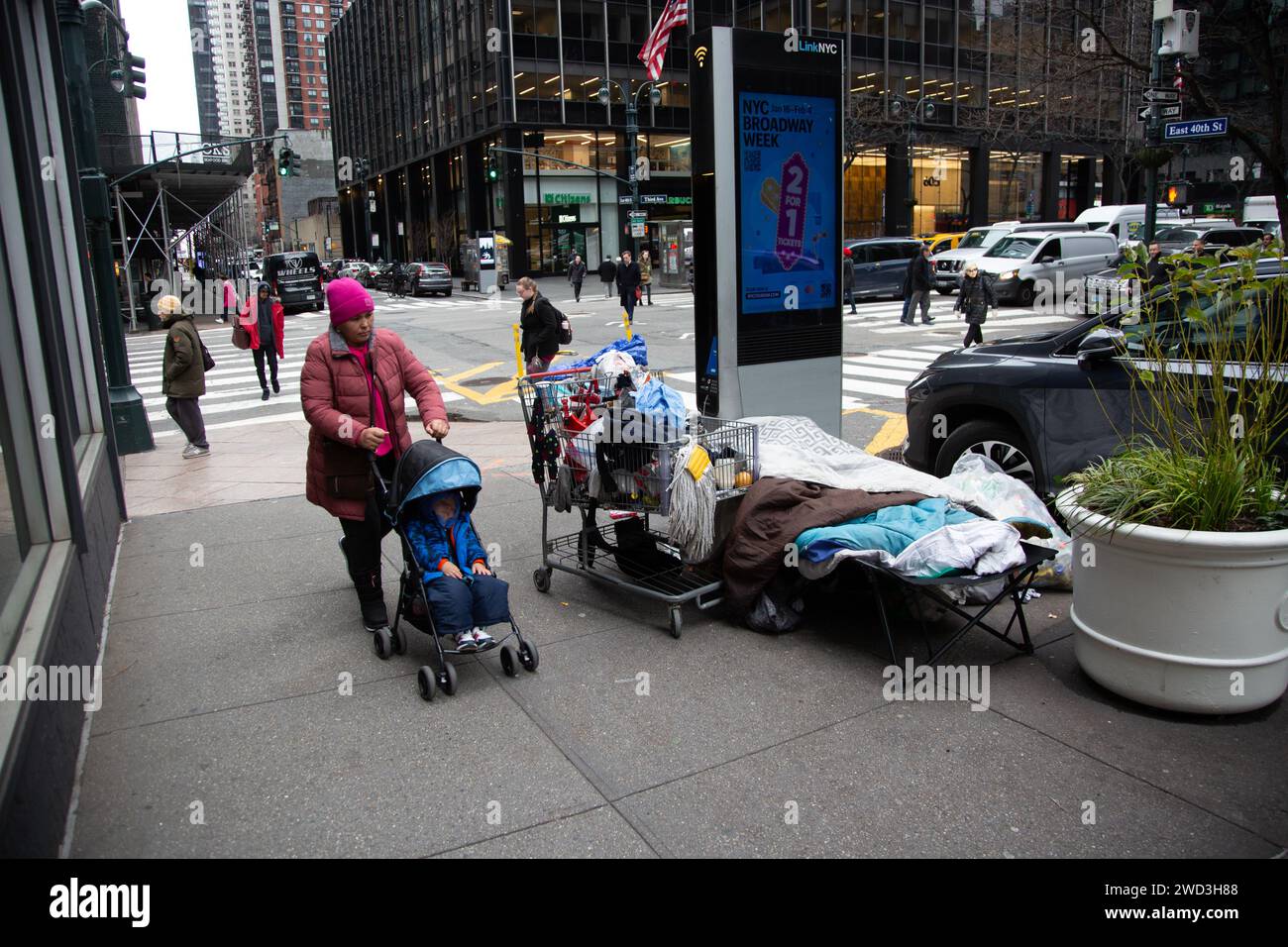 Homeless person who set up sleeping quarters at the corner of E. 40th ...