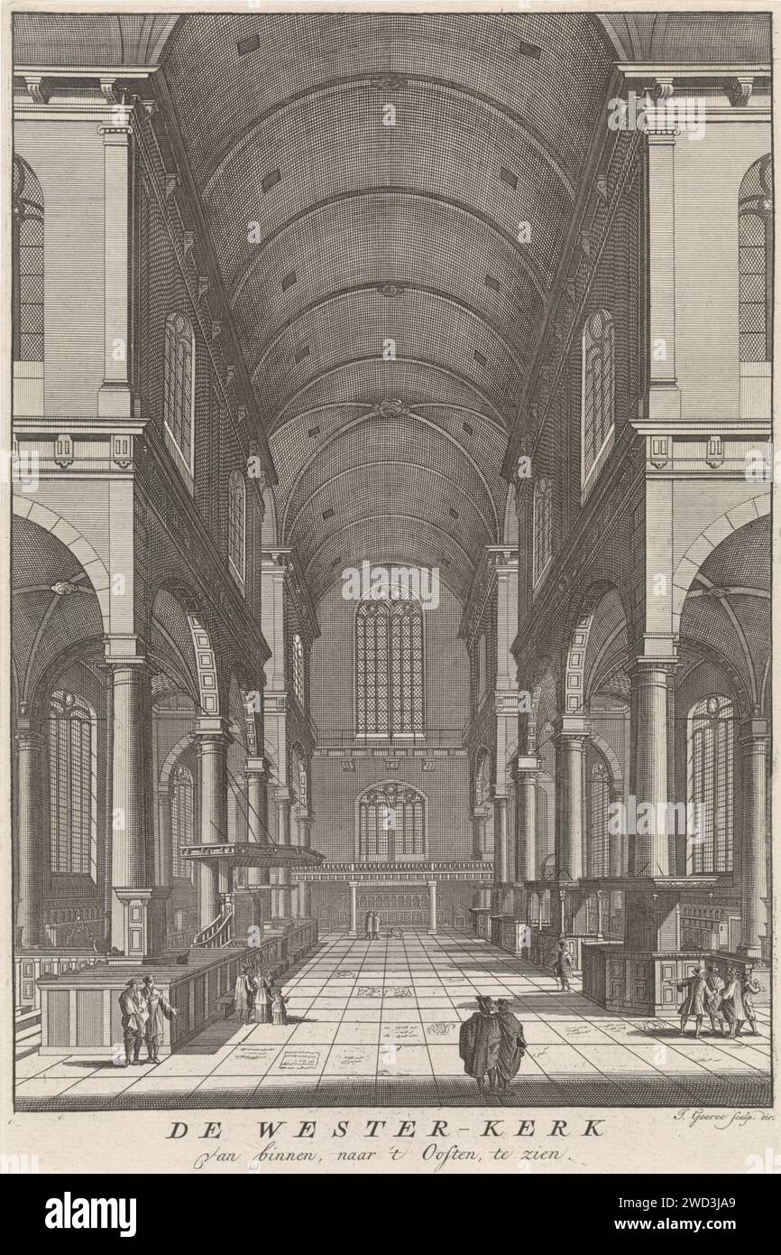 Interior of the Amsterdam Westerkerk, seen to the east, Jan Goeree ...
