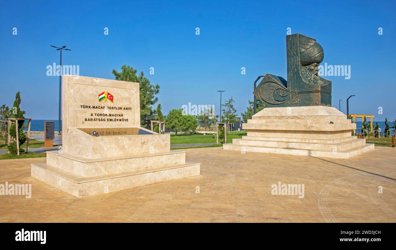 View of monument to Turkish-Hungarian Friendship and monument to ...