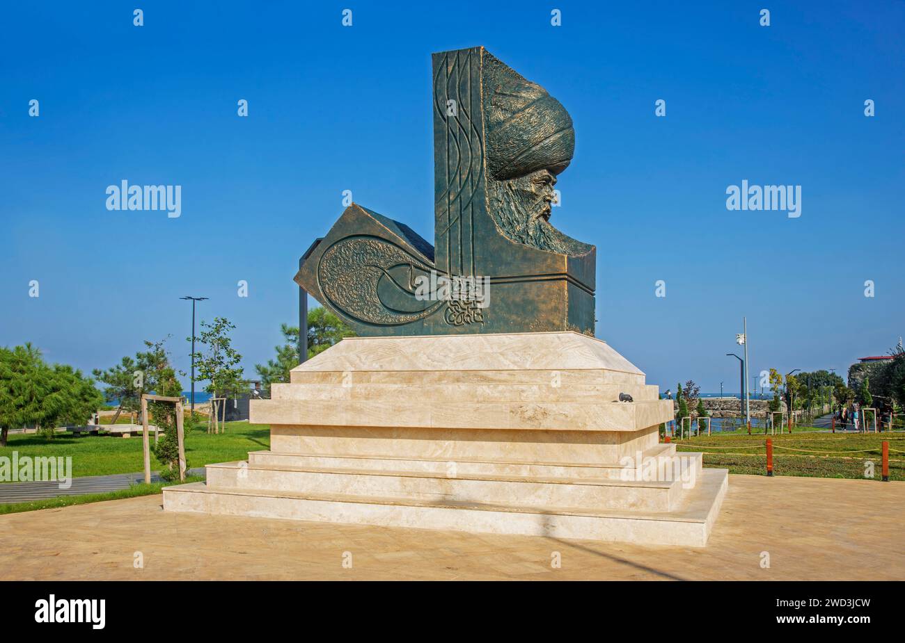 View of monument to Suleiman the Magnificent at Dostlukin in Trabzon ...