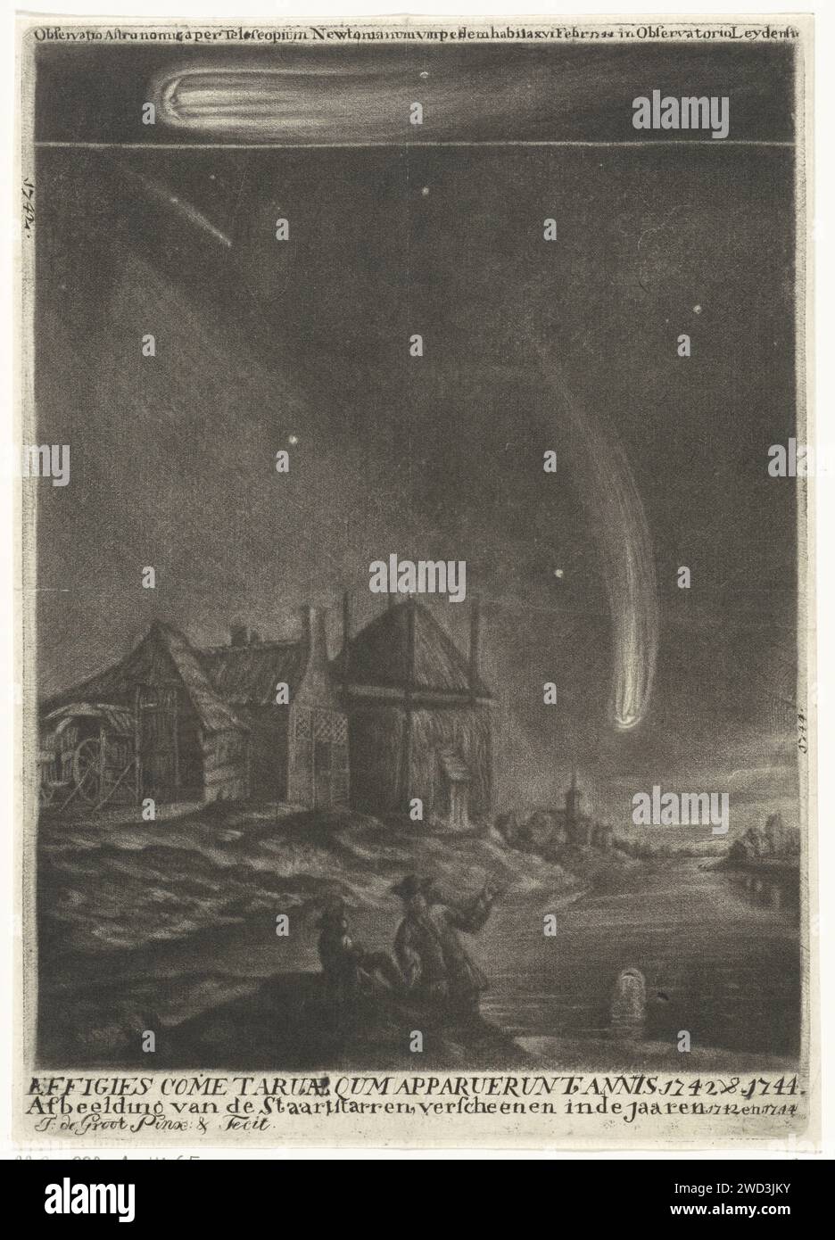 The tail stars of 1742 and 1744, John de Groot (II), 1744 - 1745 print ...