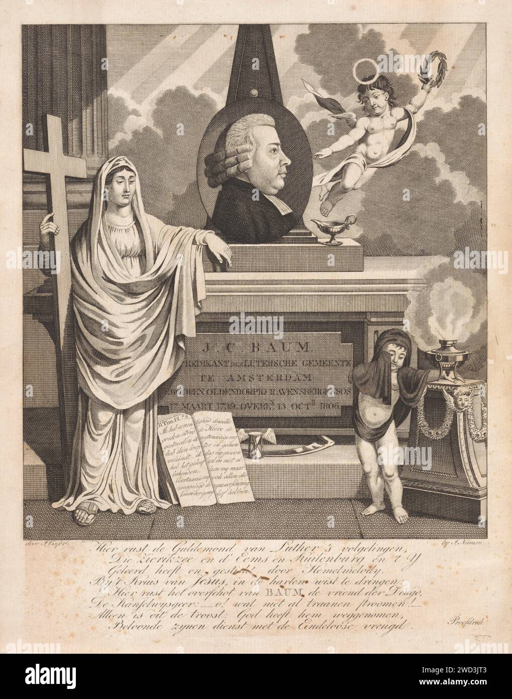 Memorial monument for Johan Christiaan Baum, Jan Gerritsz. Visser, 1806 - 1808 print Memorial ...
