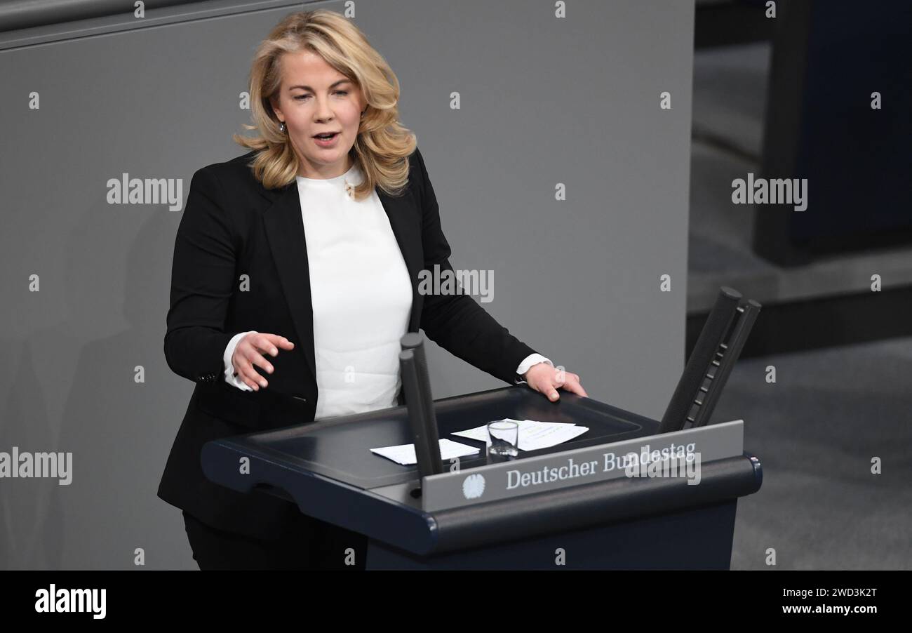 Berlin, Germany. 18th Jan, 2024. Linda Teuteberg (FDP) at the Bundestag ...