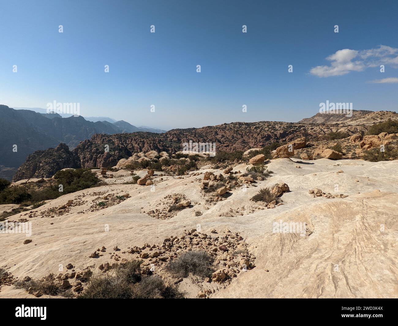 Panorama landscape view of Wadi Dana a large natural canyon, Wadi Araba ...