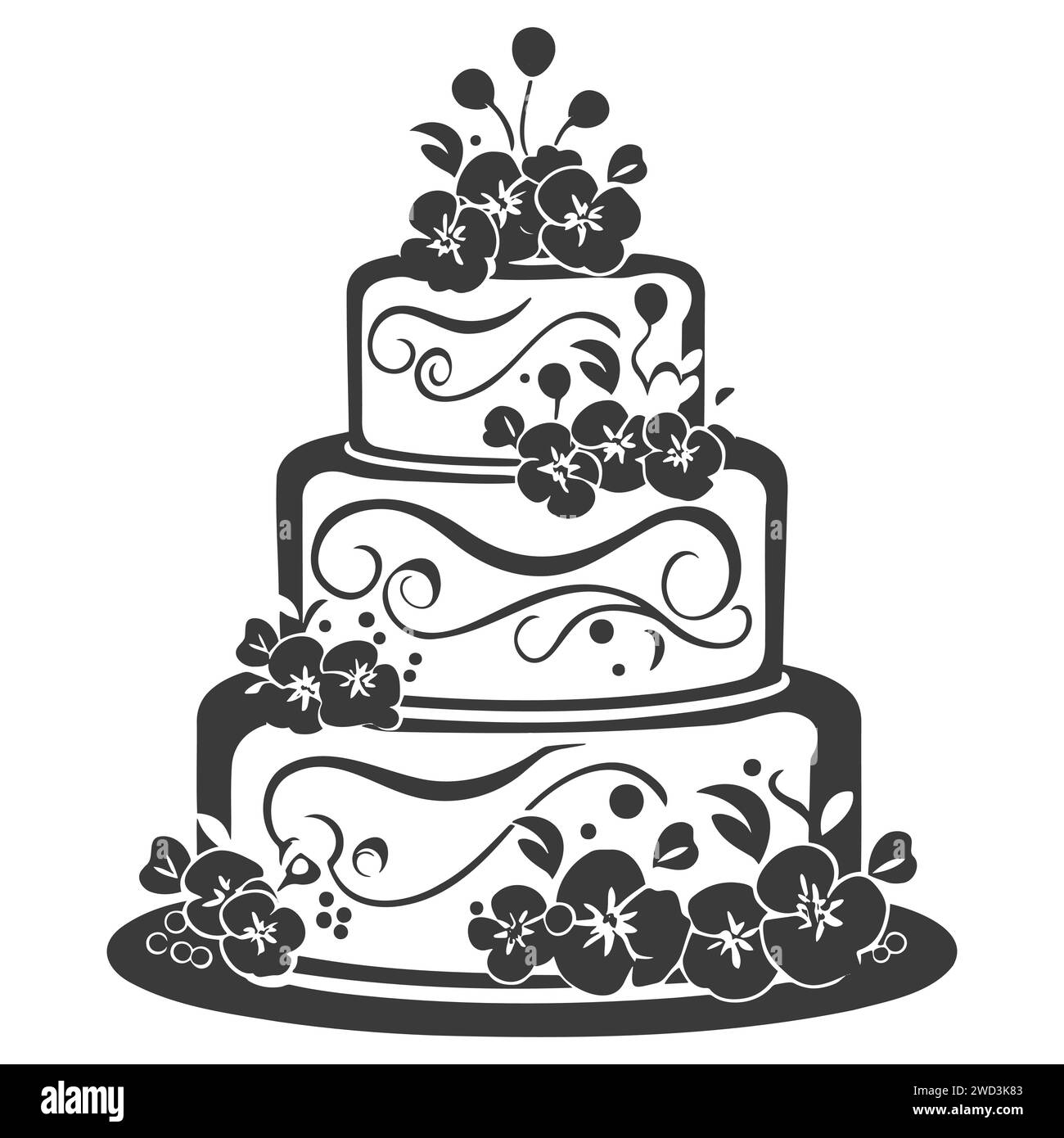 wedding cake icon in trendy flat design Stock Vector Image & Art - Alamy