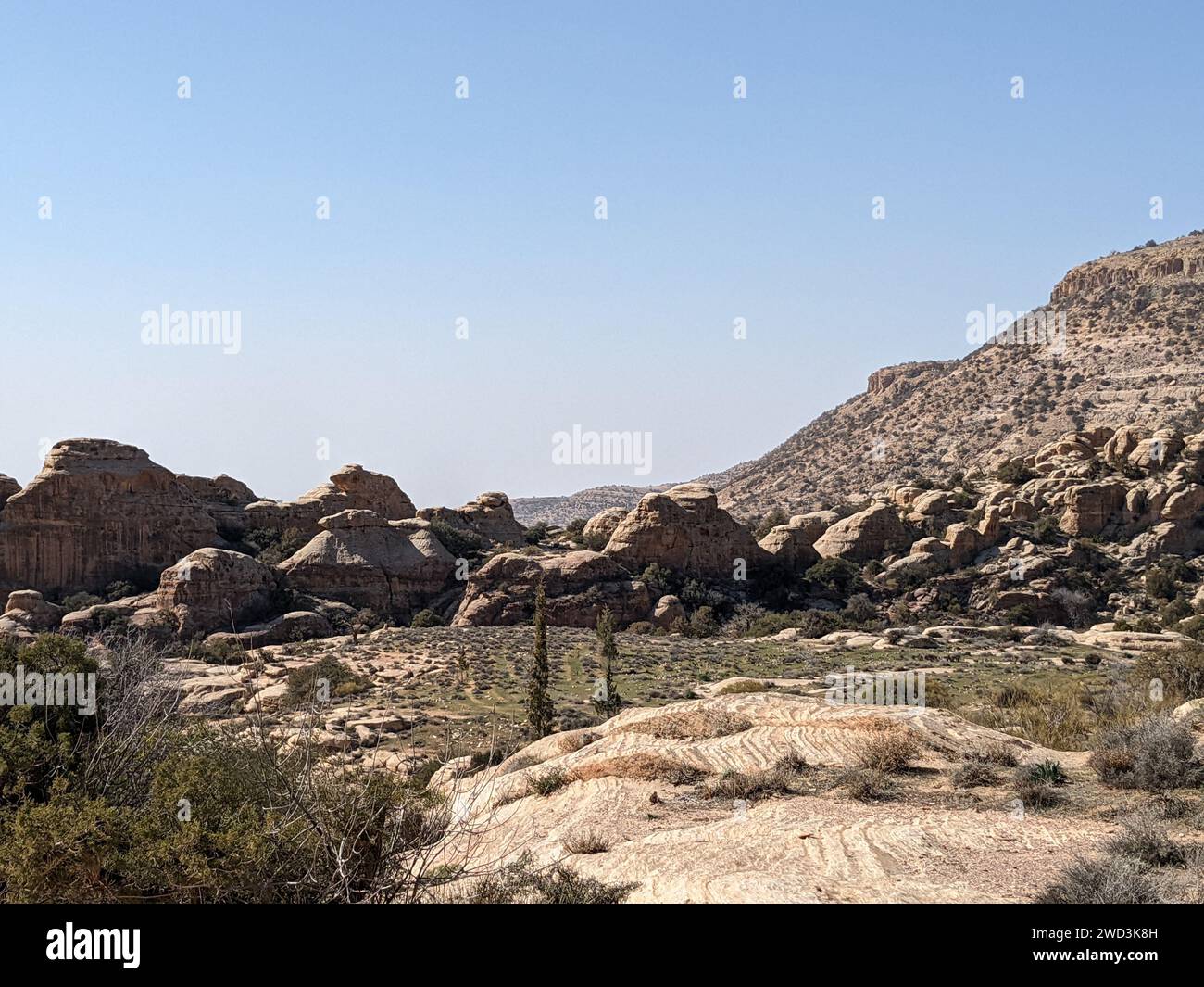 Panorama landscape view of Wadi Dana a large natural canyon, Wadi Araba ...