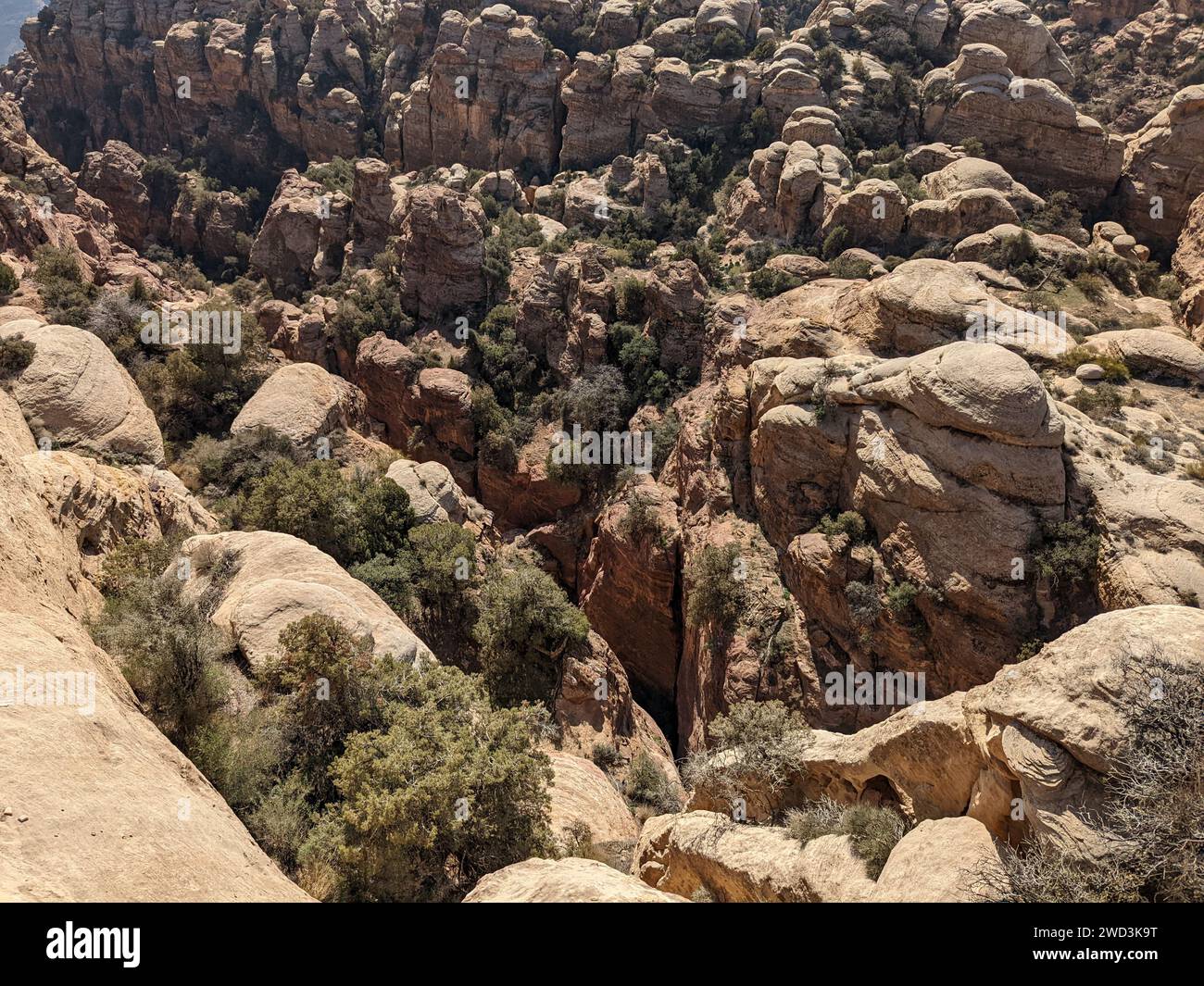 Panorama landscape view of Wadi Dana a large natural canyon, Wadi Araba ...