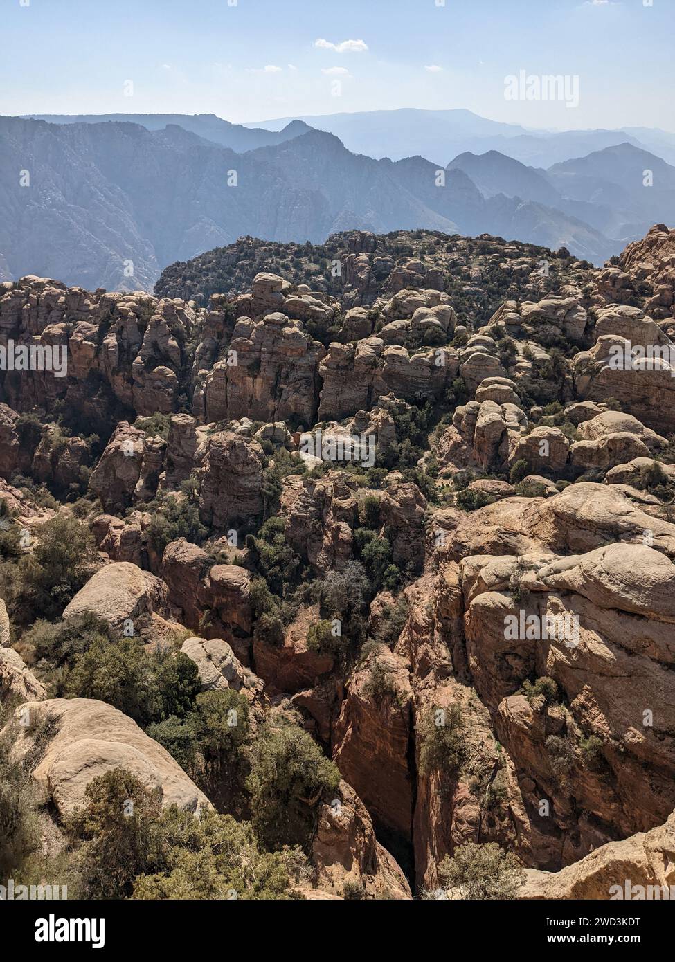 Panorama landscape view of Wadi Dana a large natural canyon, Wadi Araba ...