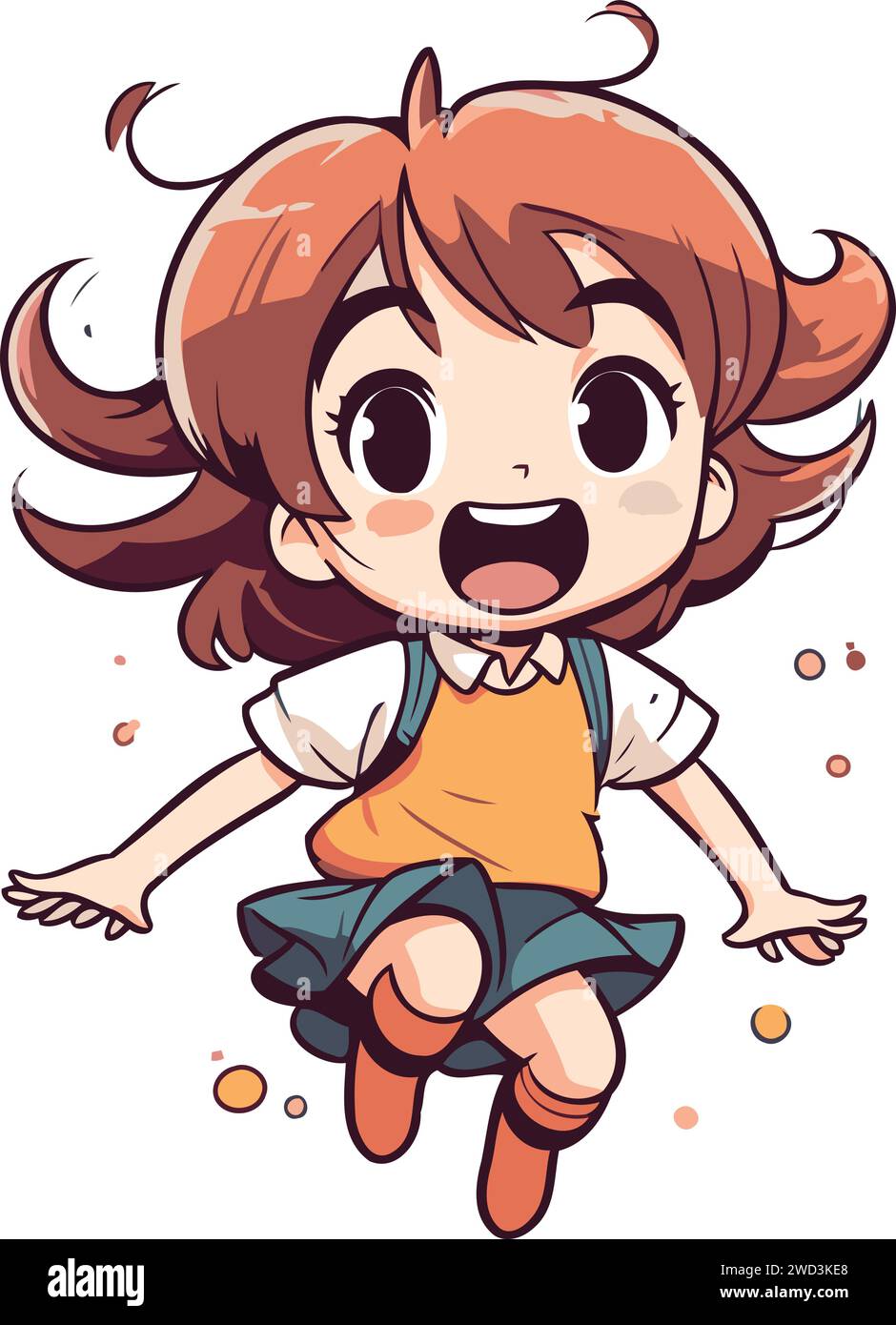 Little girl cartoon Cut Out Stock Images & Pictures - Alamy