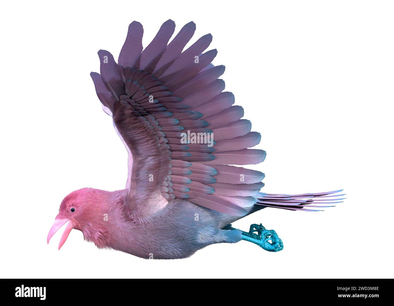3D rendering of a pink crow isolated on white background Stock Photo ...