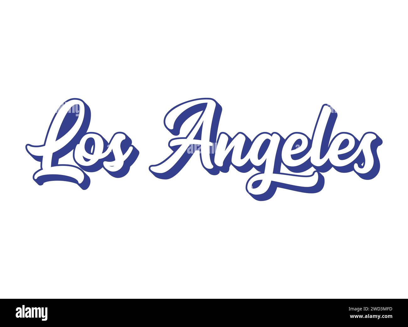 Handwritten word Los Angeles. 3D vintage, retro lettering for poster ...