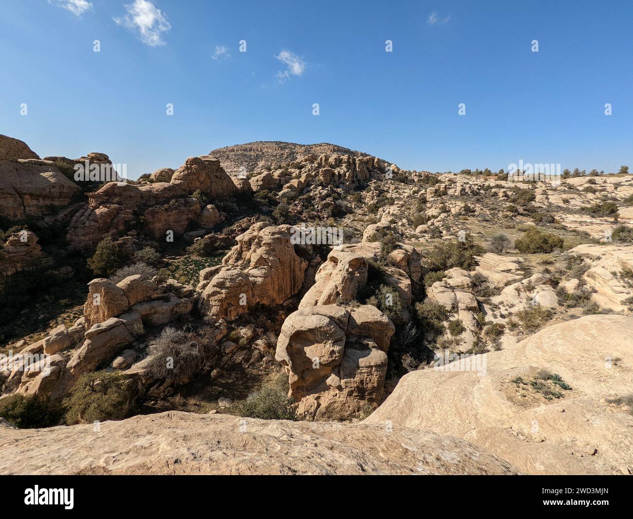 Panorama landscape view of Wadi Dana a large natural canyon, Wadi Araba ...