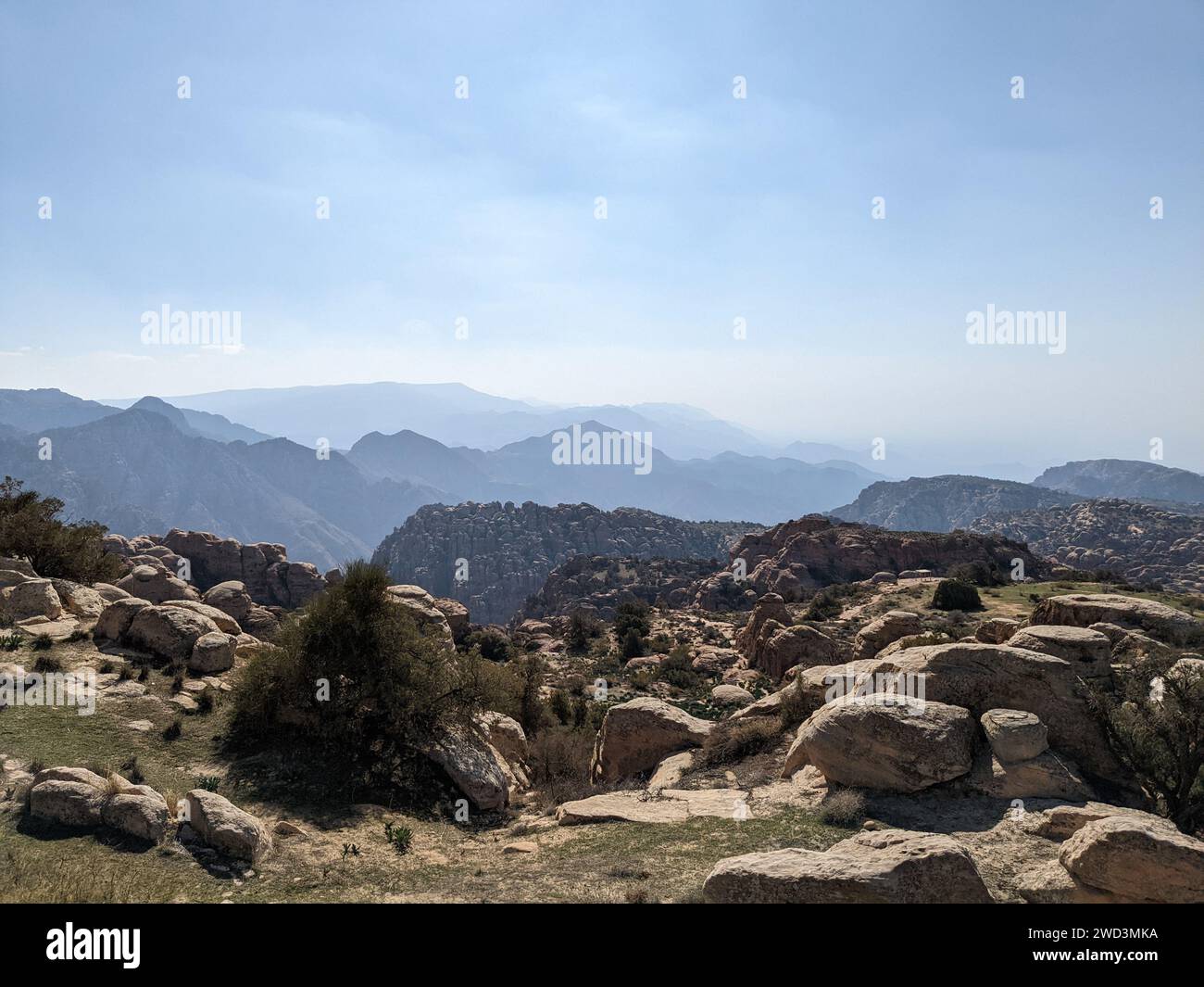 Panorama landscape view of Wadi Dana a large natural canyon, Wadi Araba ...