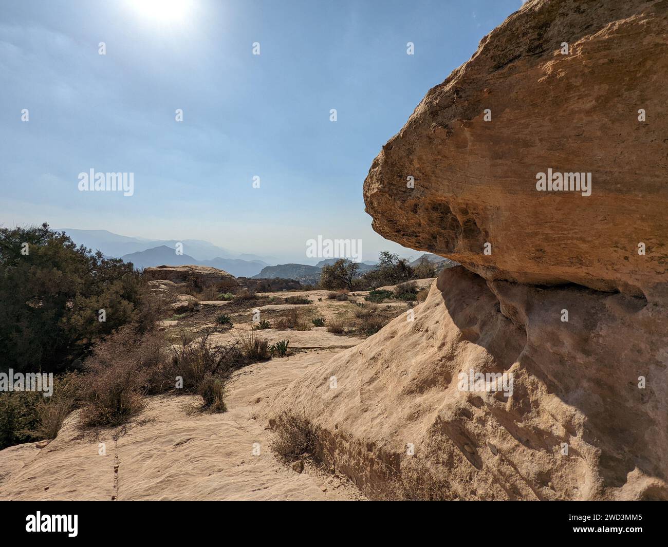 Panorama landscape view of Wadi Dana a large natural canyon, Wadi Araba ...