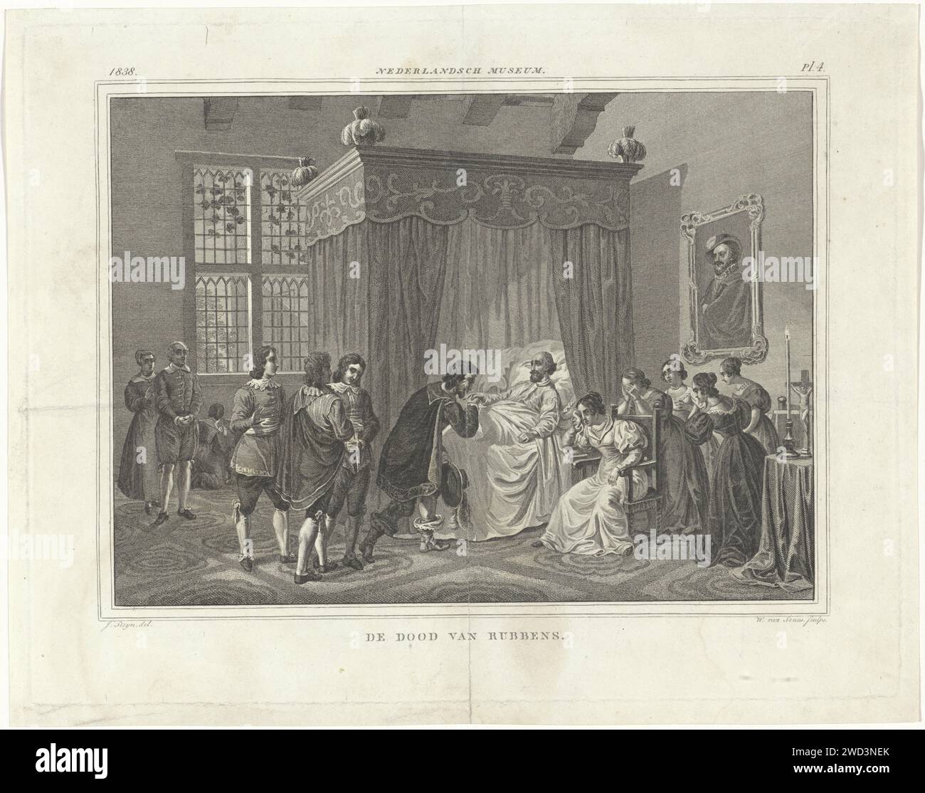 Peter Paul Rubens on his deathbed, Willem van Senus, after Johannes ...